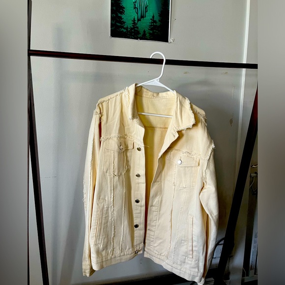 Jackets & Coats | Cream Denim Jacket | Poshmark